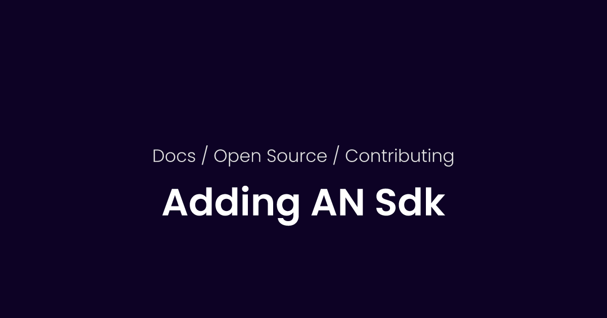 Adding an SDK