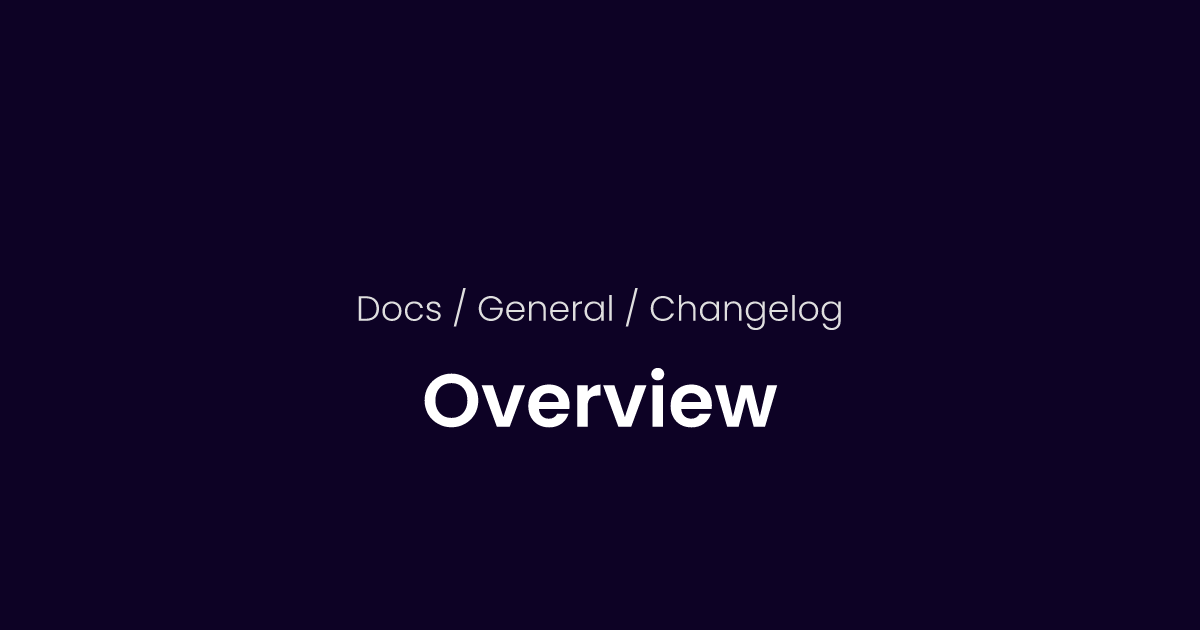 Changelog Overview