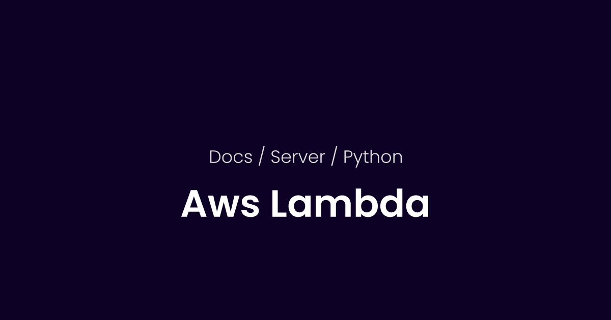 AWS Lambda Python AWS Lambda Python