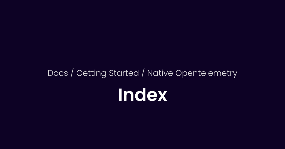Native OpenTelemetry